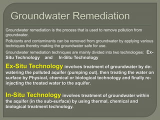 15) groundwater contamination, prevention and remedial techniques as on ...