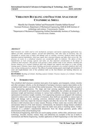 VIBRATION BUCKLING AND FRACTURE ANALYSIS OF CYLINDRICAL SHELL | PDF