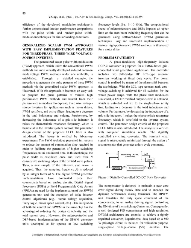 DEVELOPMENT OF DC SOURCE BASED SYSTEM GENERATOR USING SPWM FOR HIGH SWITCHING FREQUENCY DC/AC ...