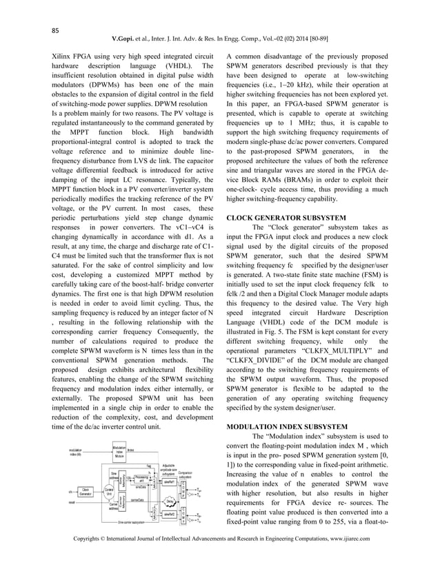 DEVELOPMENT OF DC SOURCE BASED SYSTEM GENERATOR USING SPWM FOR HIGH SWITCHING FREQUENCY DC/AC ...