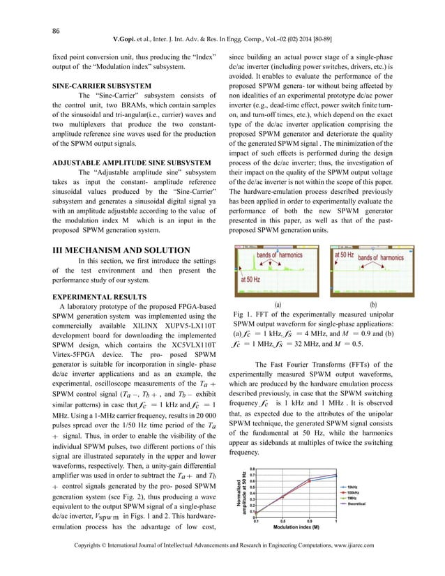 DEVELOPMENT OF DC SOURCE BASED SYSTEM GENERATOR USING SPWM FOR HIGH SWITCHING FREQUENCY DC/AC ...