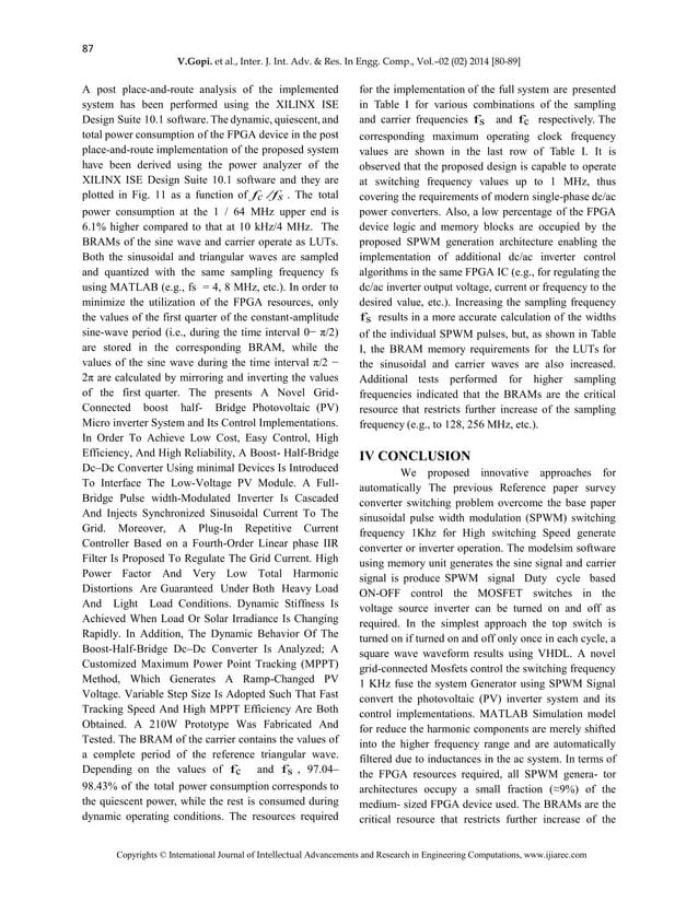 DEVELOPMENT OF DC SOURCE BASED SYSTEM GENERATOR USING SPWM FOR HIGH SWITCHING FREQUENCY DC/AC ...