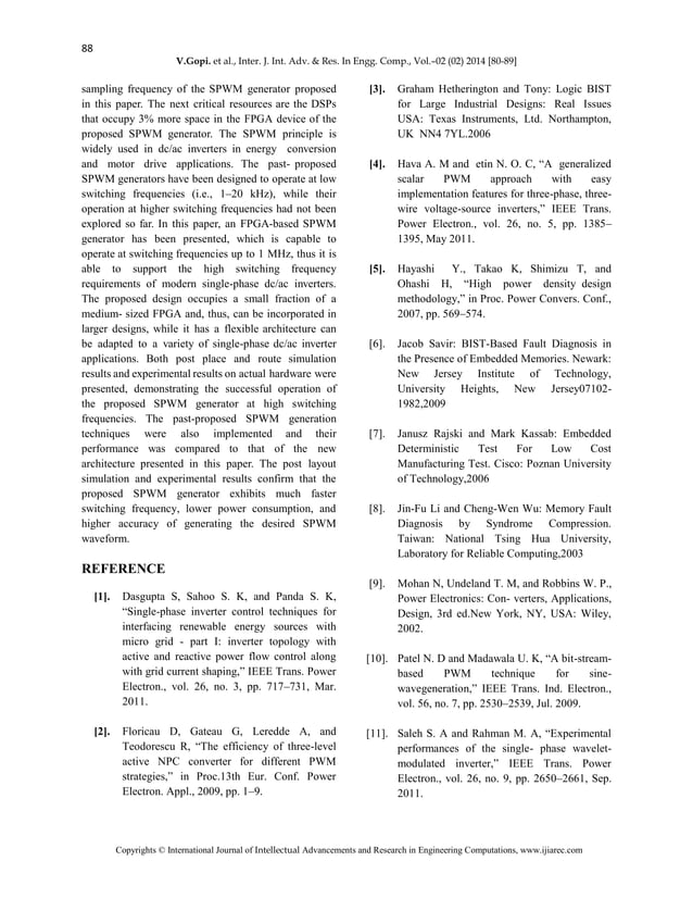 DEVELOPMENT OF DC SOURCE BASED SYSTEM GENERATOR USING SPWM FOR HIGH SWITCHING FREQUENCY DC/AC ...
