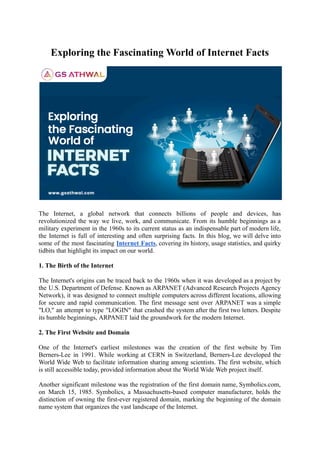 15 Interesting Facts About the Internet You Need to Know | PDF