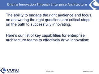 Driving Innovation Through Enterprise Architecture | PPT