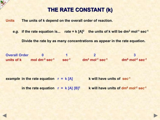 rate equation chemistry for high school student | PPT