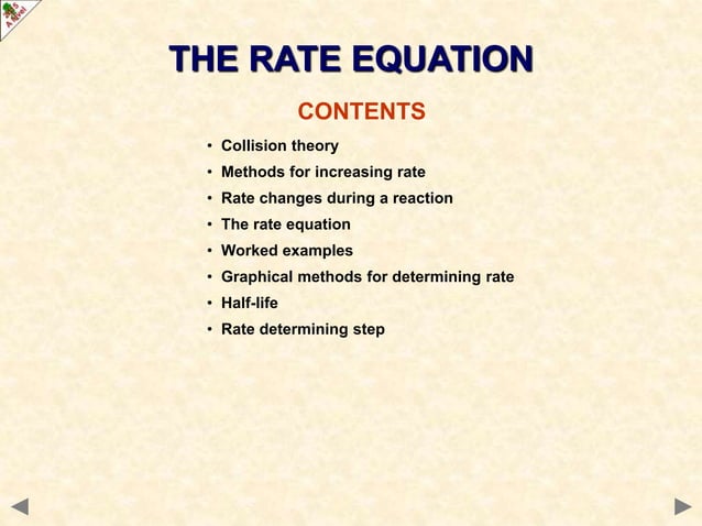 rate equation chemistry for high school student | PPT