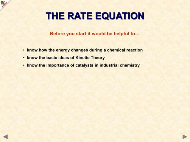 rate equation chemistry for high school student | PPT