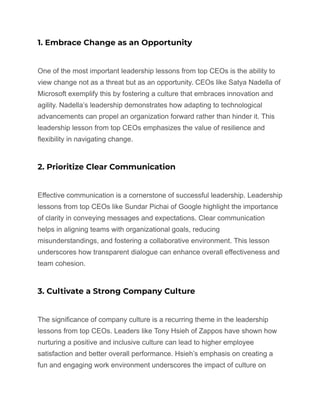 15 Leadership Lessons from Top CEOs: Leading Like the Best | CIO Women ...