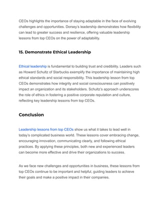 15 Leadership Lessons from Top CEOs: Leading Like the Best | CIO Women ...