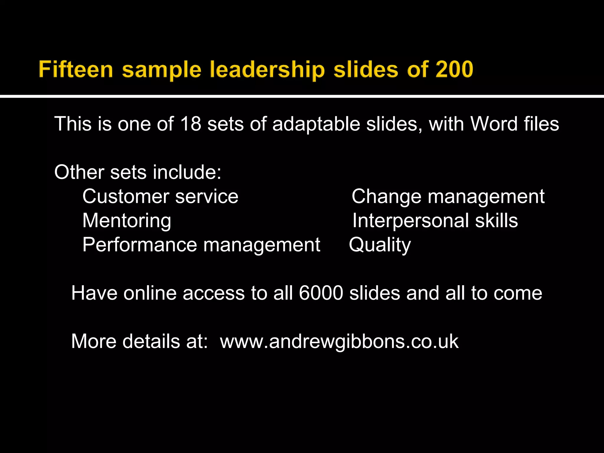 15 leadership sample Powerpoint slides | PPT