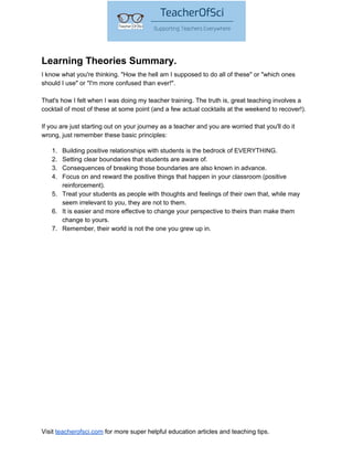 The 15 most influential learning theories in education (a complete ...