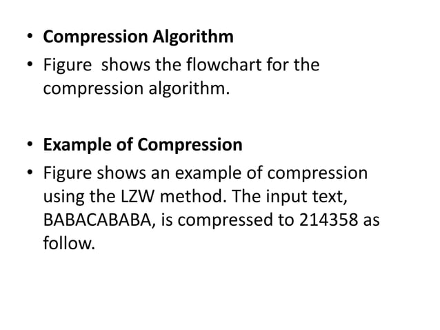 Data Communication & Computer Networks : LZW compression method | PPT