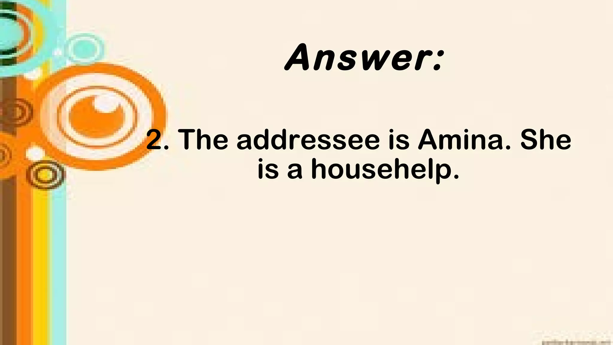 Eng7 letter to amina | PPT