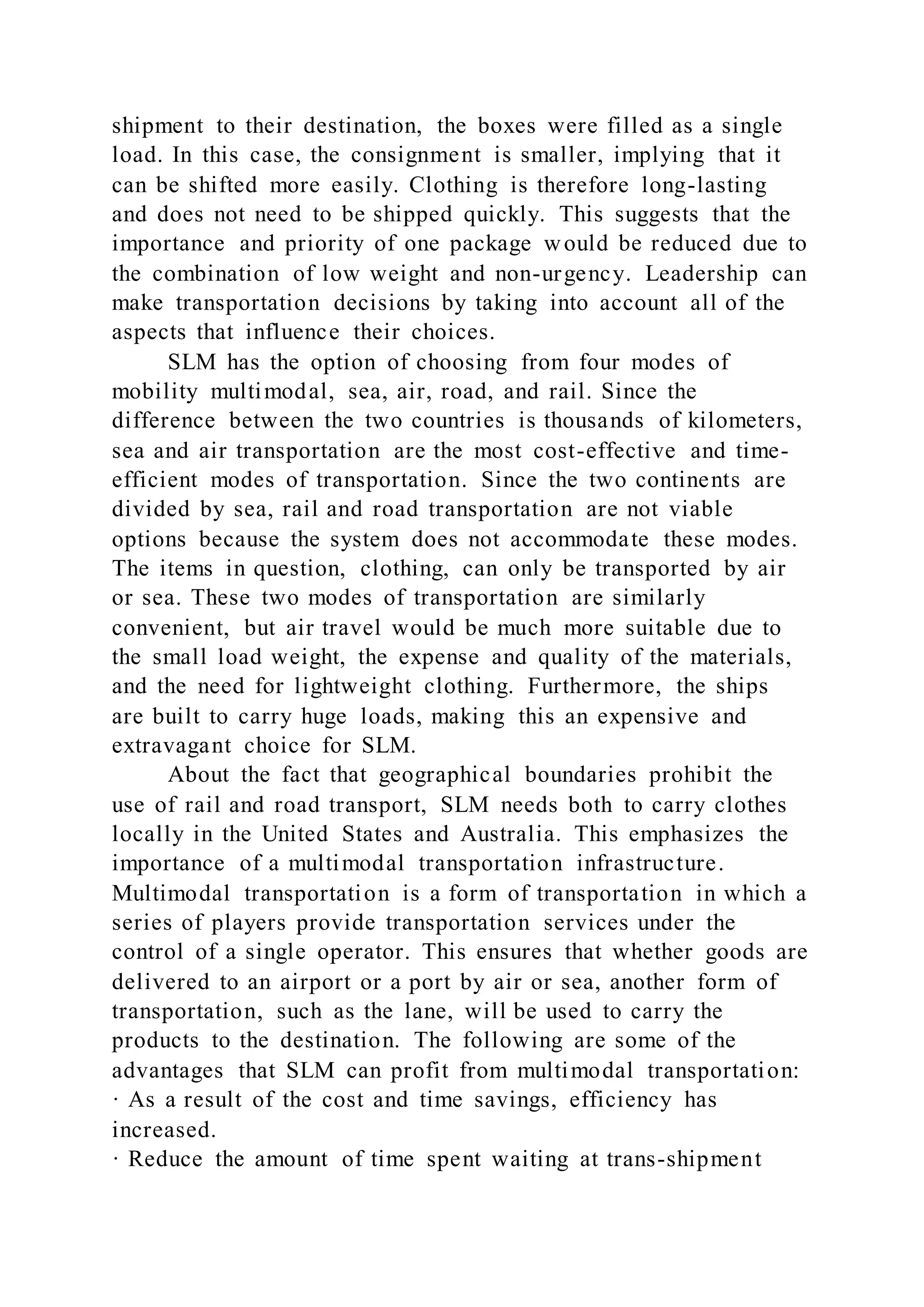 15Logistics Plan for International Transport and | DOCX