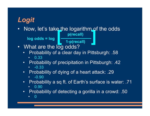 Mixed Effects Models - Logit Models | PPT