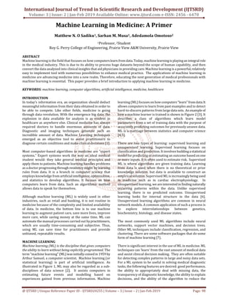 Machine Learning in Medicine A Primer | PDF