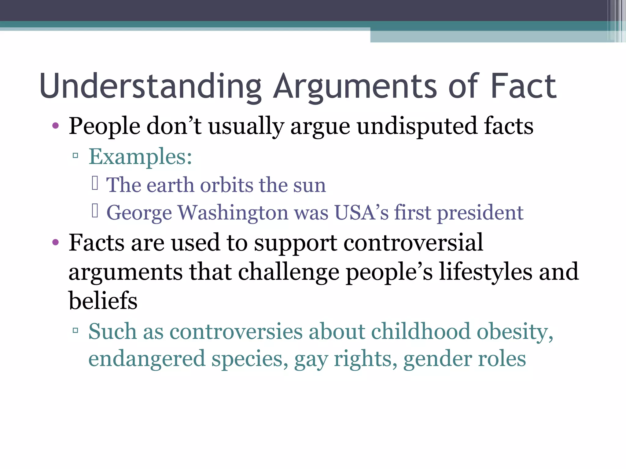 English 104: Arguments of Fact | PPT