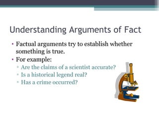 English 104: Arguments of Fact | PPT | Geography | Science