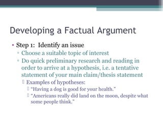 English 104: Arguments of Fact | PPT | Geography | Science