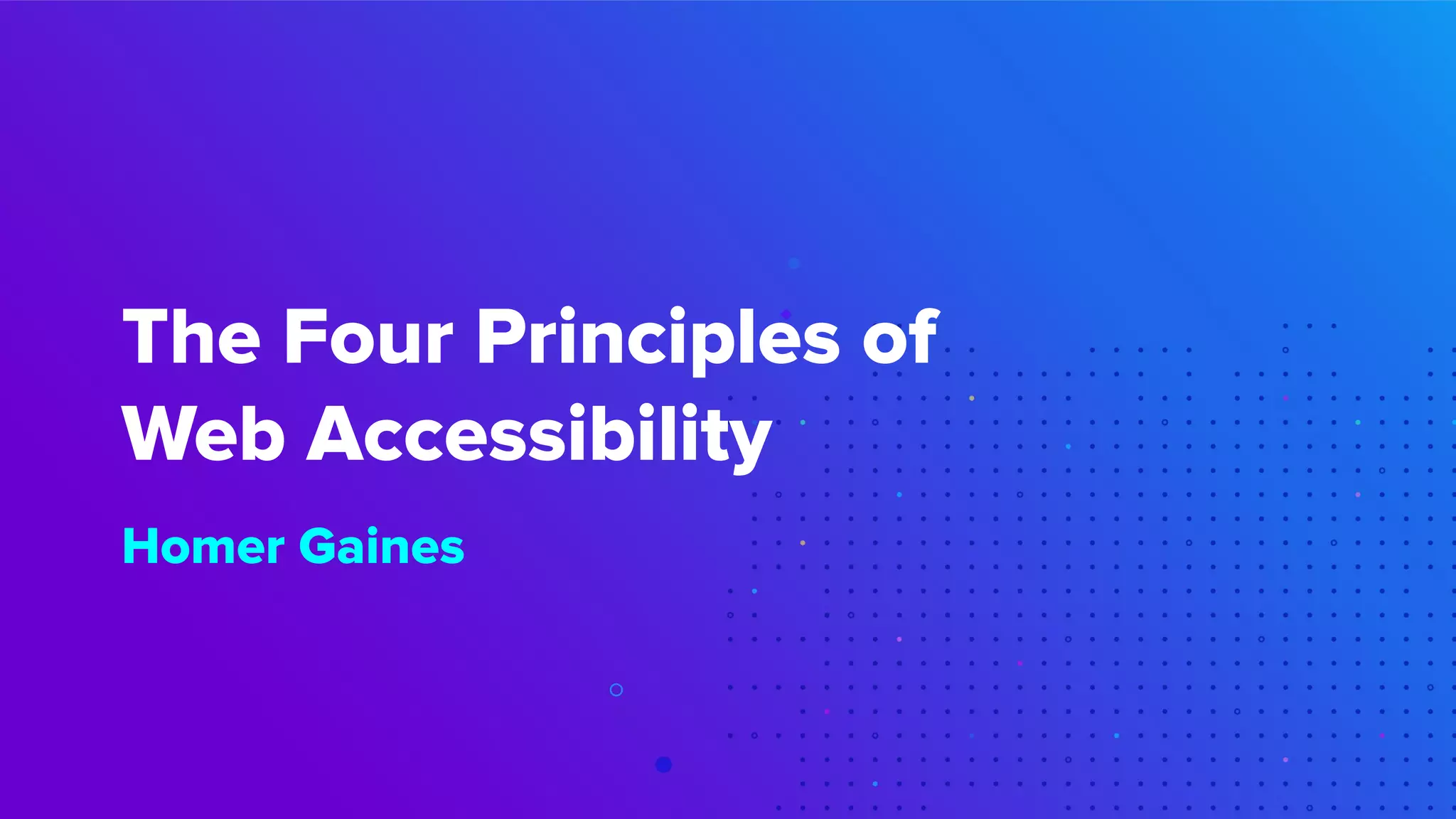 The Four Principles of Accessibility | PDF