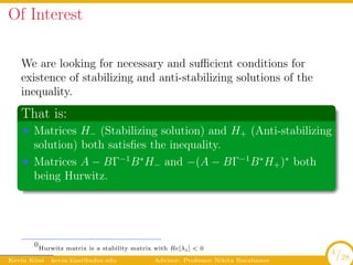 Solvability of Matrix Riccati Inequality Talk Slides | PPT