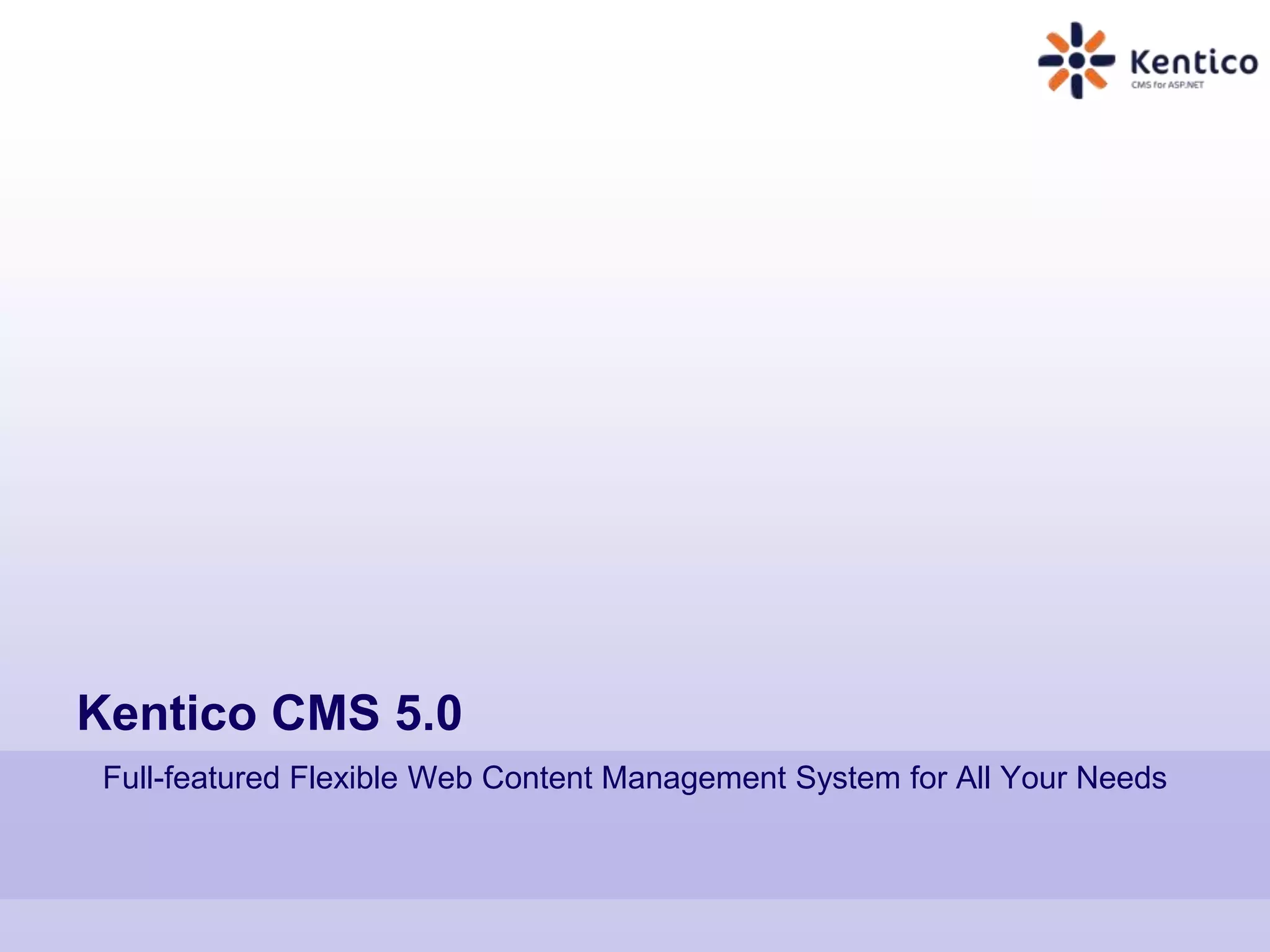 Kentico CMS Overview | PPTX