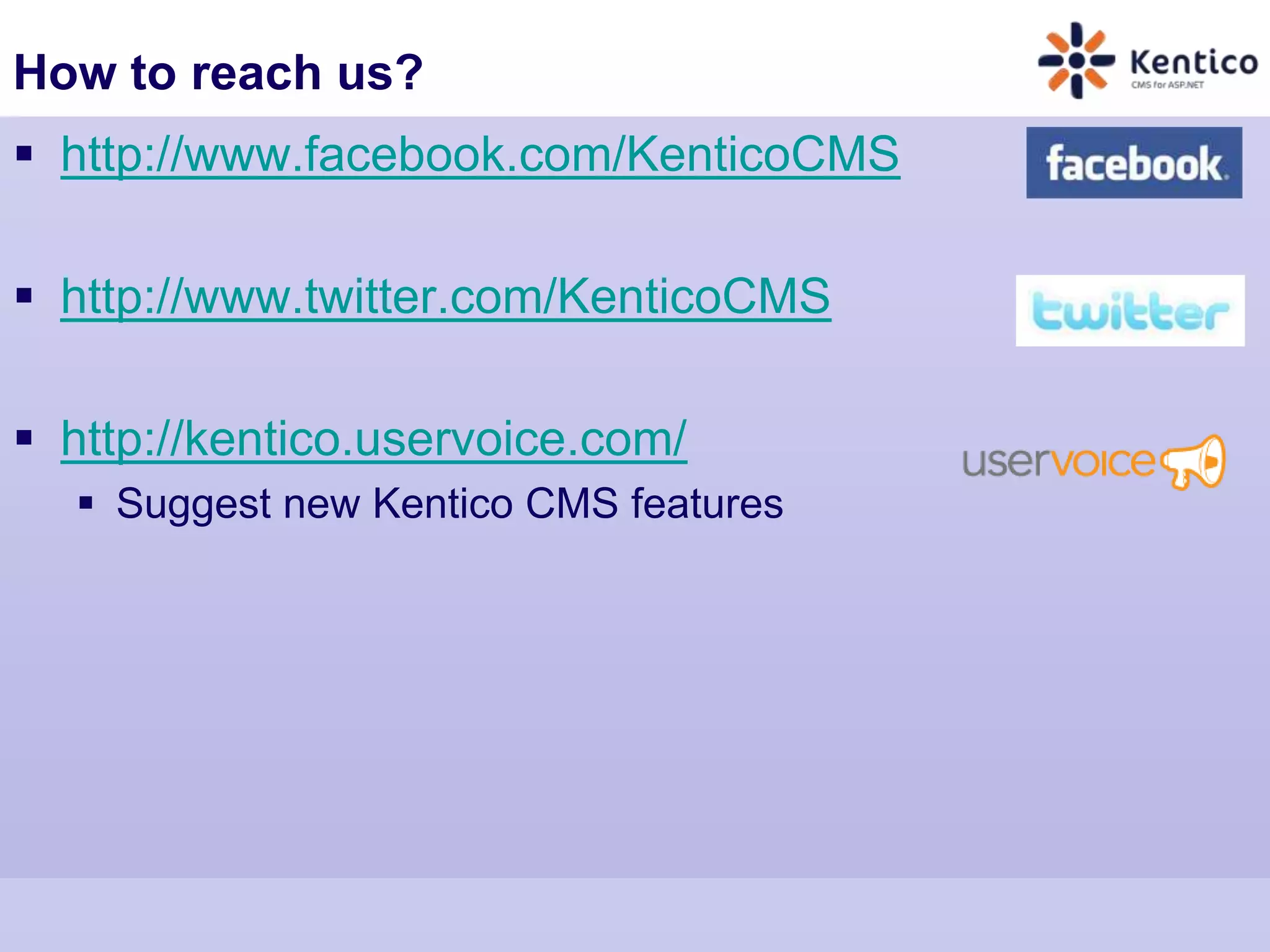 Kentico CMS Overview | PPTX