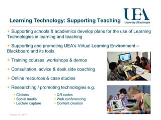 UEA new staff conference: Introduction to ISD | PPTX