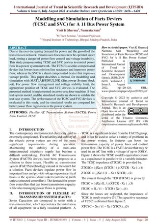 Modelling and Simulation of Facts Devices TCSC and SVC for A 11 Bus ...