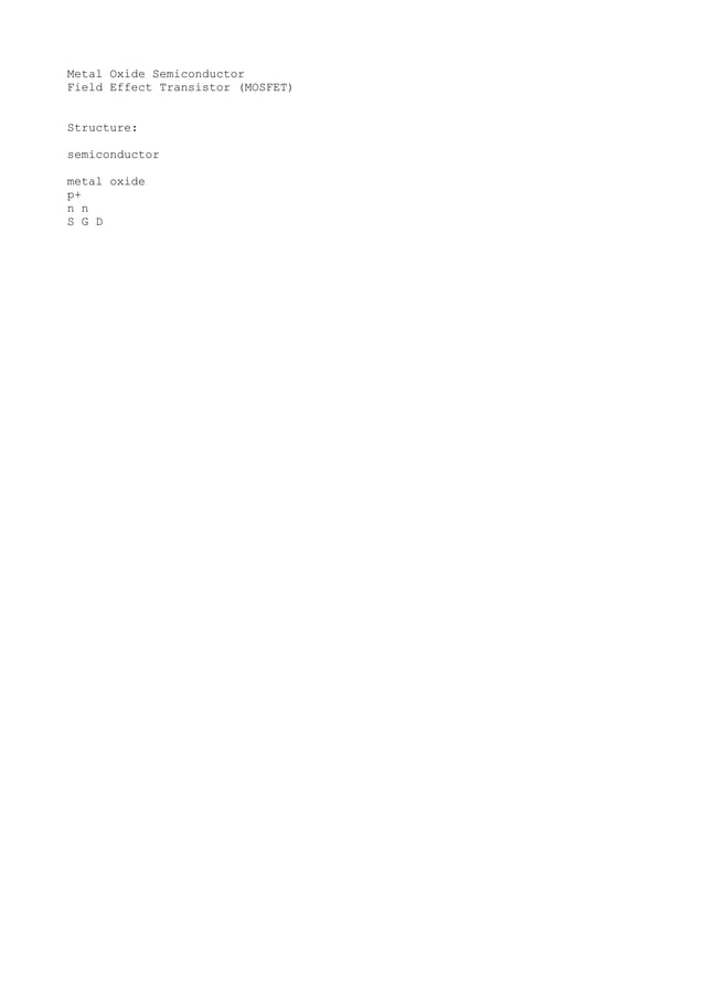 Mosfet Threshold Voltage Txt Physics Science