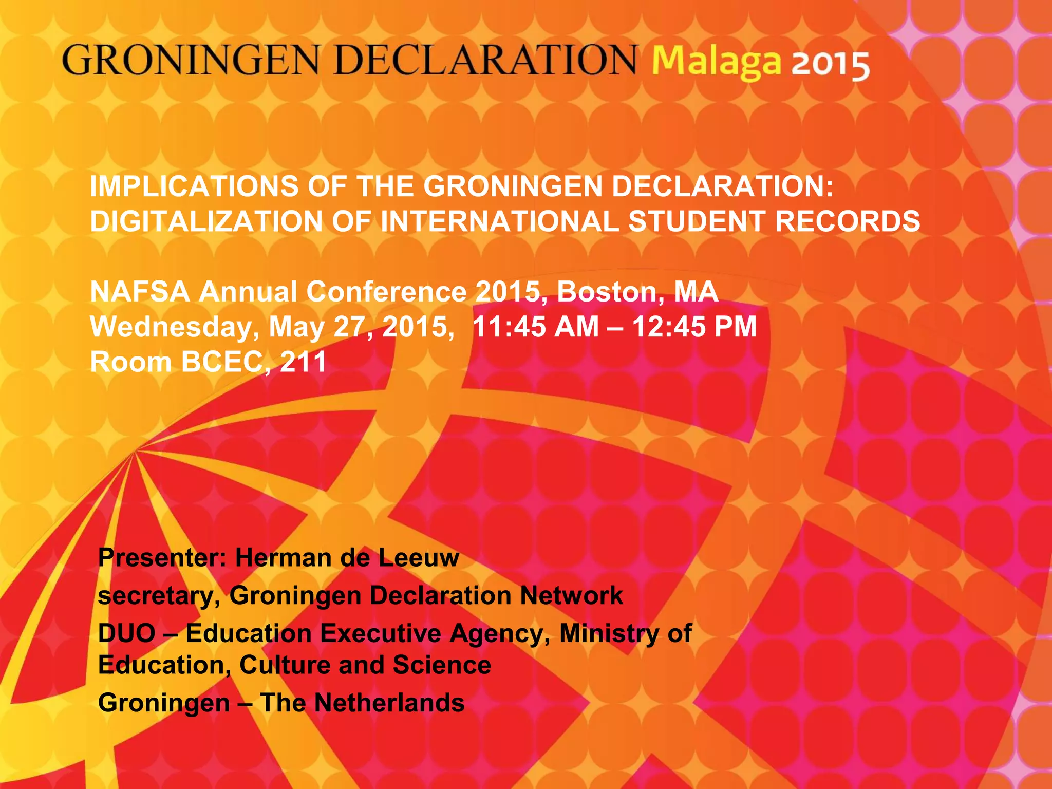 Implications of the Groningen Declaration: Digitization of International Student Records | PDF