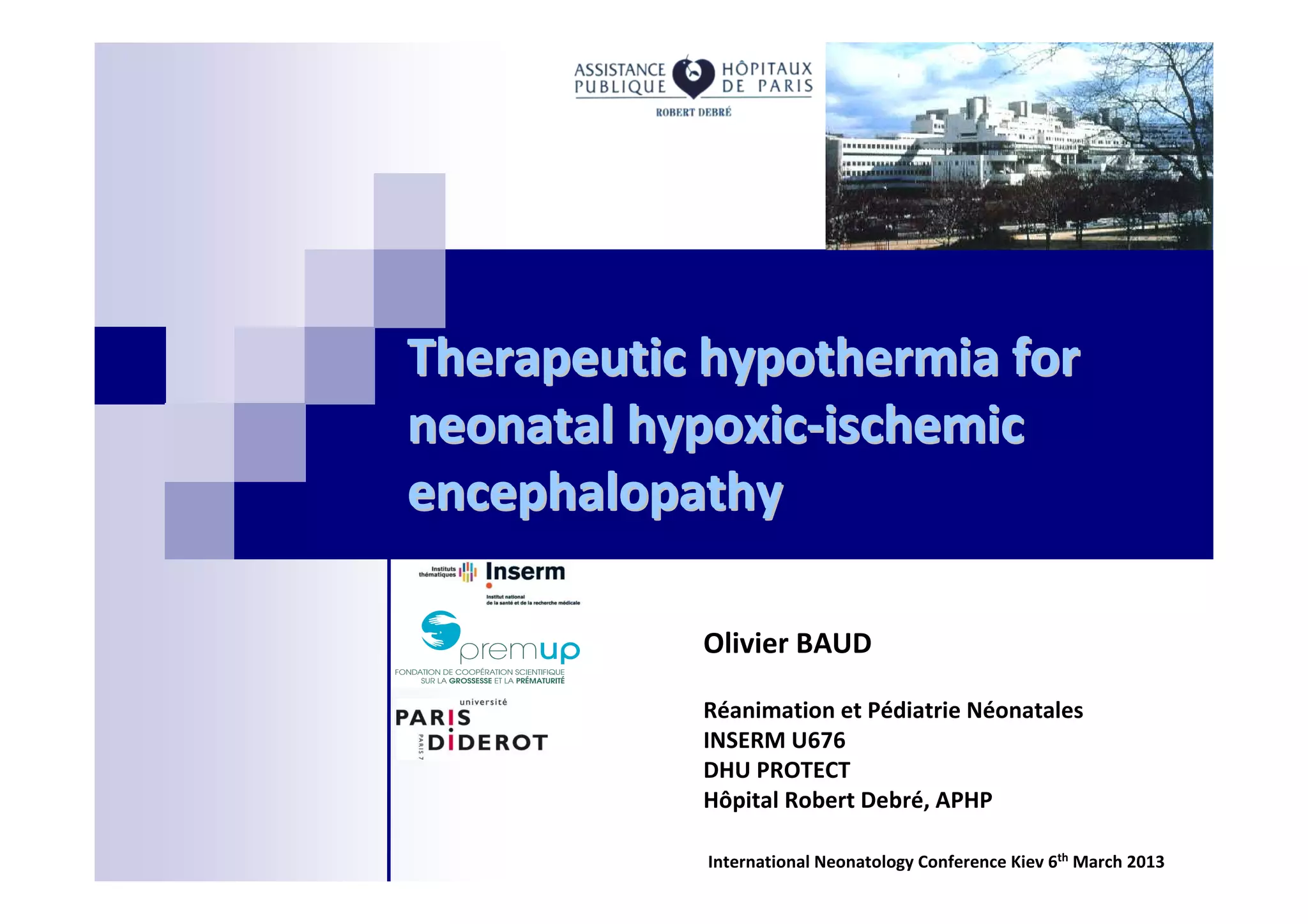 Therapeutic hypothermia for neonatal hypoxic-ischemic encephalopathy | PDF