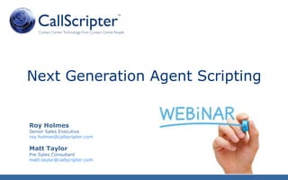 Next Generation Agent Scripting | PPTX