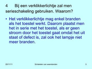 15 oefeningen schakelen van weerstanden | PPT