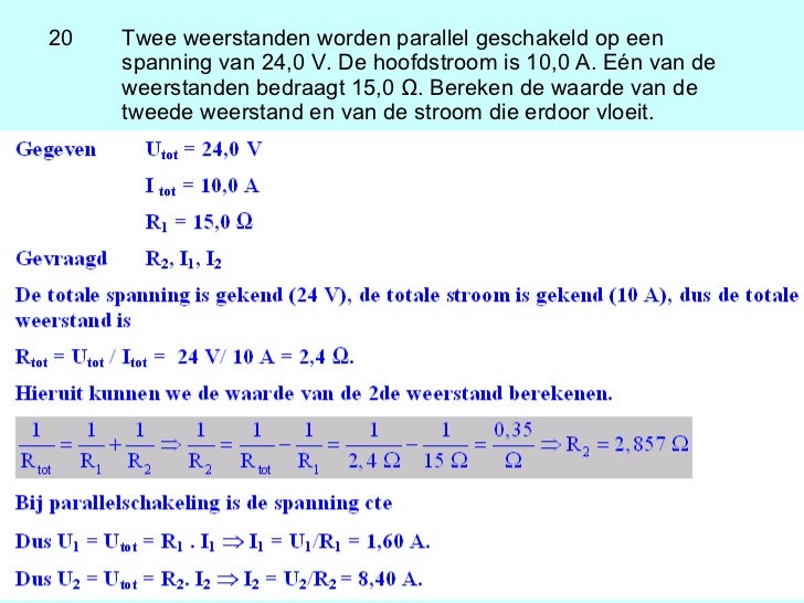 15 oefeningen schakelen van weerstanden