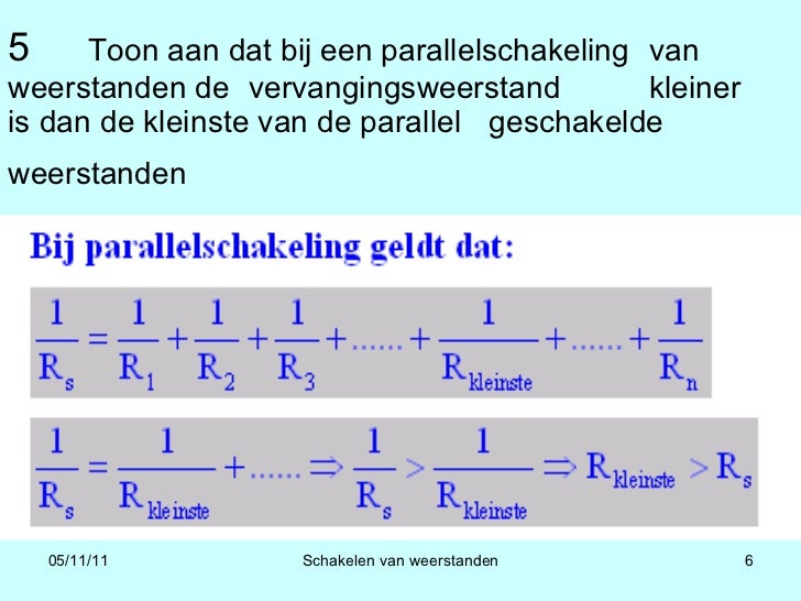 15 oefeningen schakelen van weerstanden