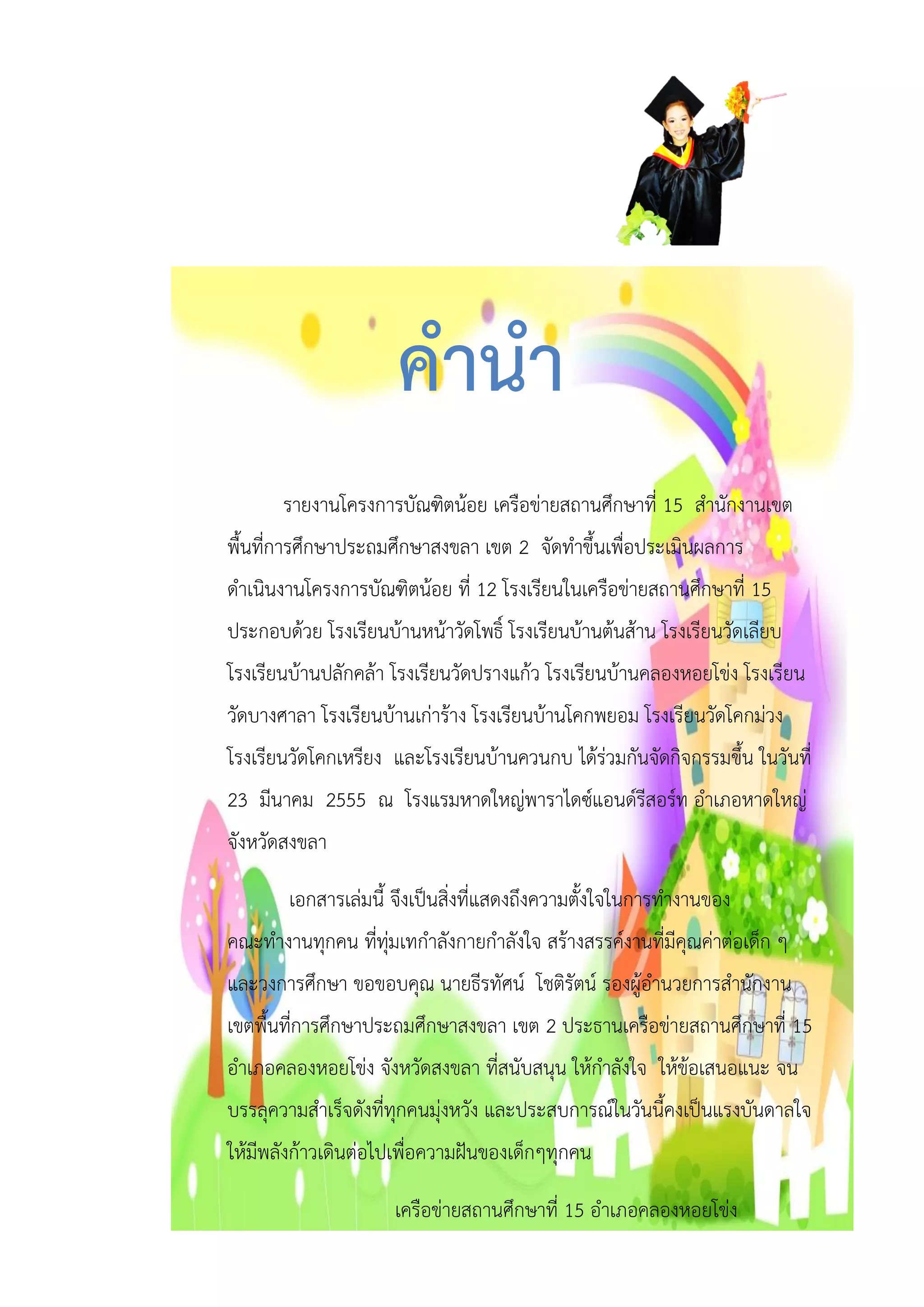 รายงานผลกิจกรรมบัณฑิตน้อย เครือข่าย15 ok | PDF