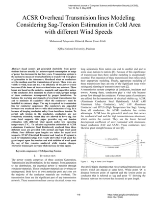 ACSR Overhead Transmission lines Modeling Considering Sag-Tension Estimation in Cold Area with ...