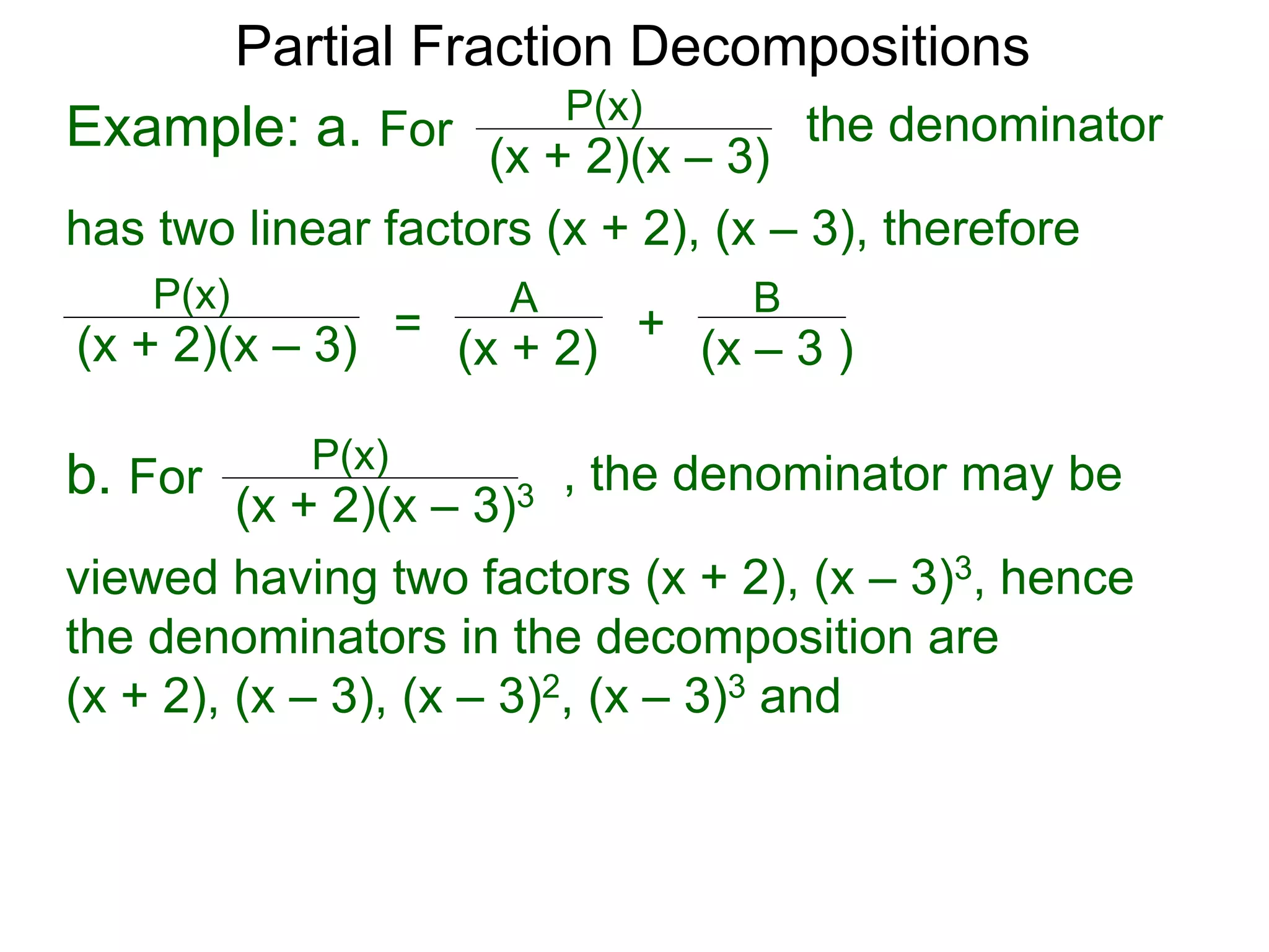16 partial fraction decompositions x | PPTX | Physics | Science