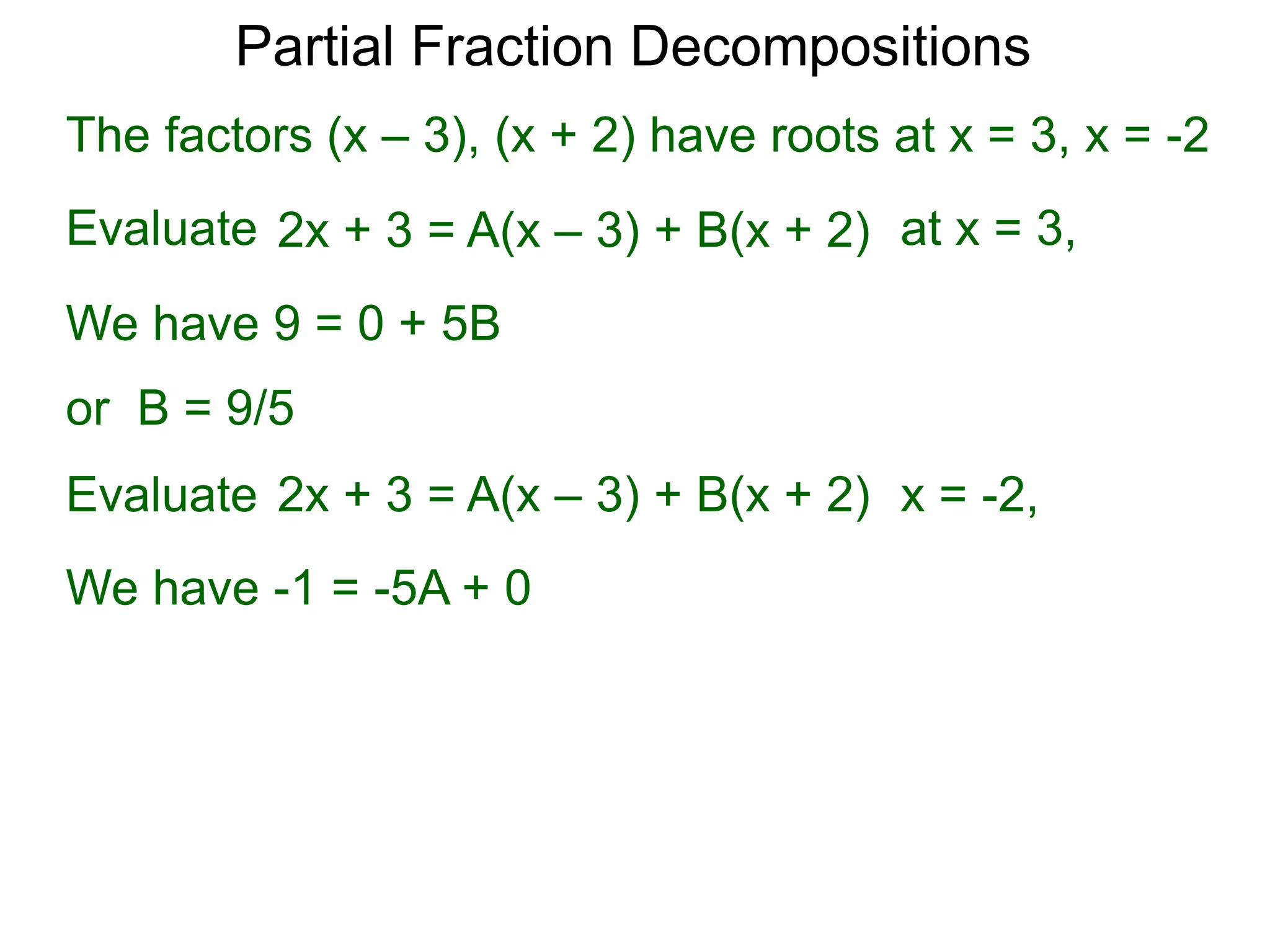 16 partial fraction decompositions x | PPTX