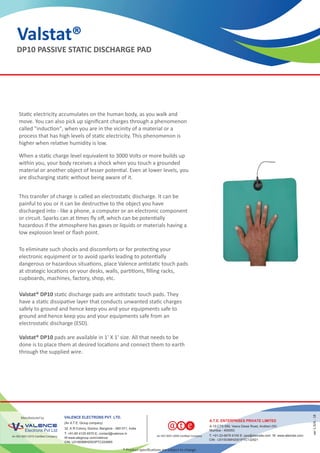 Valence Valstat DP10 Passive Static Discharge Pad | PDF