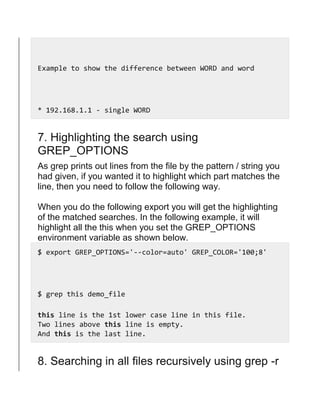 15 practical grep command examples in linux | DOCX