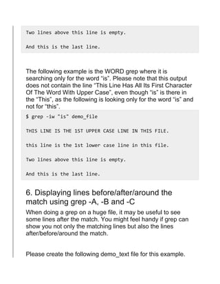 15 practical grep command examples in linux | DOCX