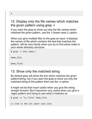15 practical grep command examples in linux | DOCX