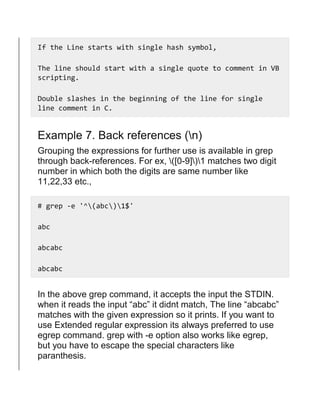 15 practical grep command examples in linux | DOCX