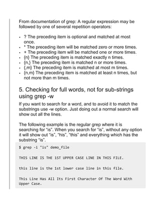 15 practical grep command examples in linux | DOCX