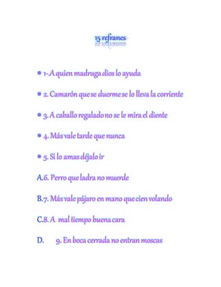 15 refranes | DOCX