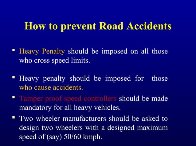 Road Traffic Accident (RTA) | PPT | Injuries | Diseases and Conditions