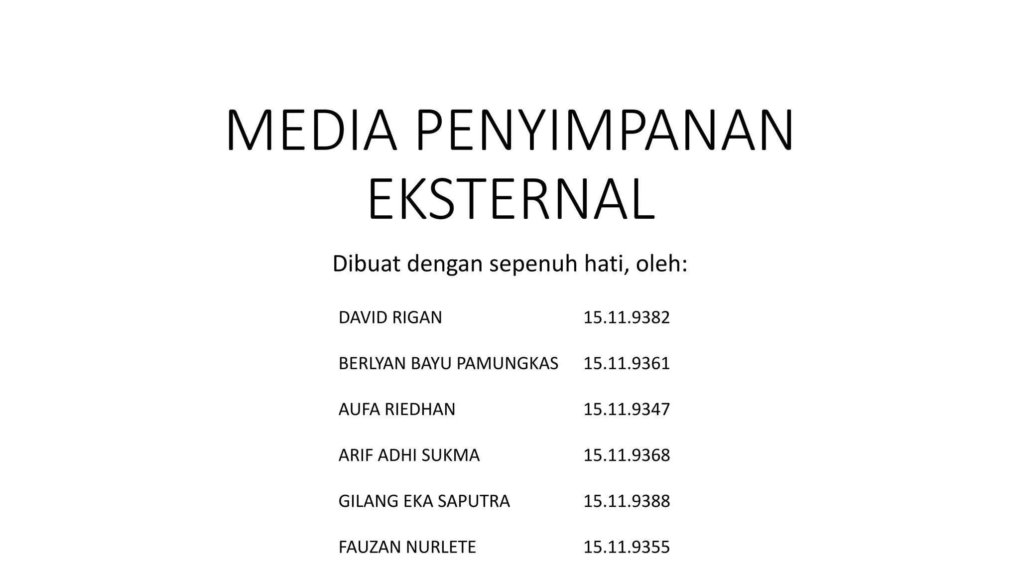 media penyimpanan eksternal | PPTX